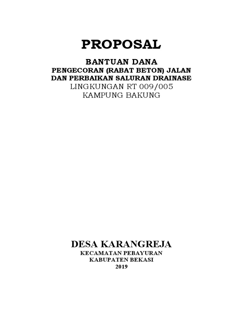Proposal Pengecoran & Drainase | PDF