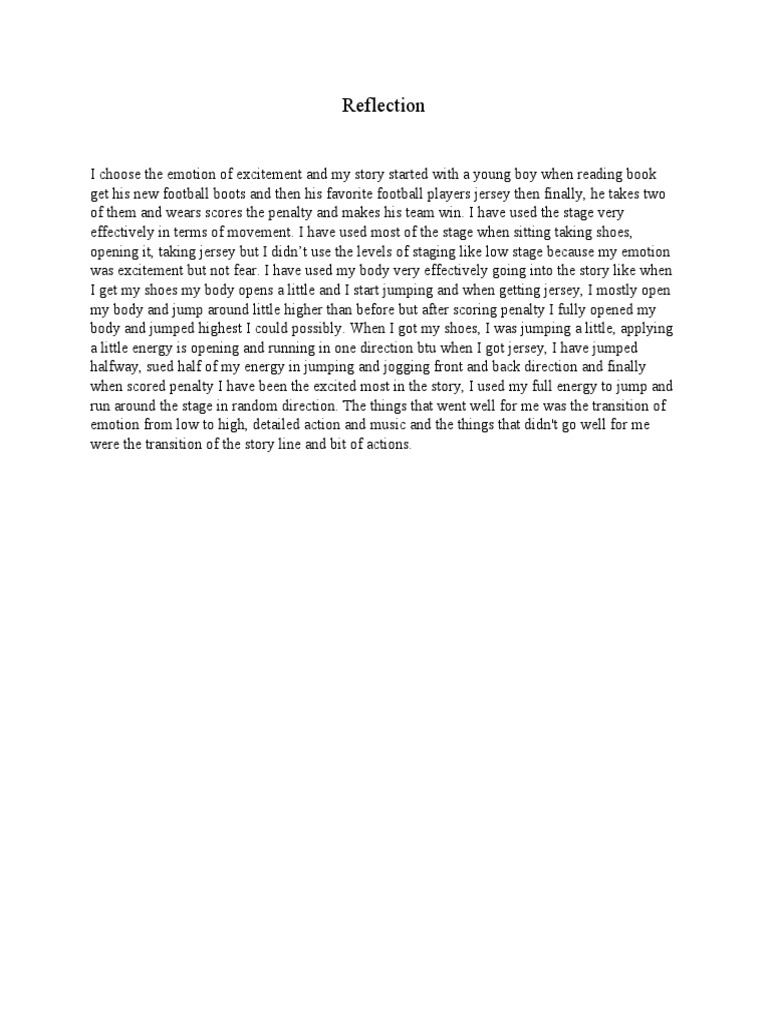 Excitement in Performance Reflection | PDF | Self-Improvement ...