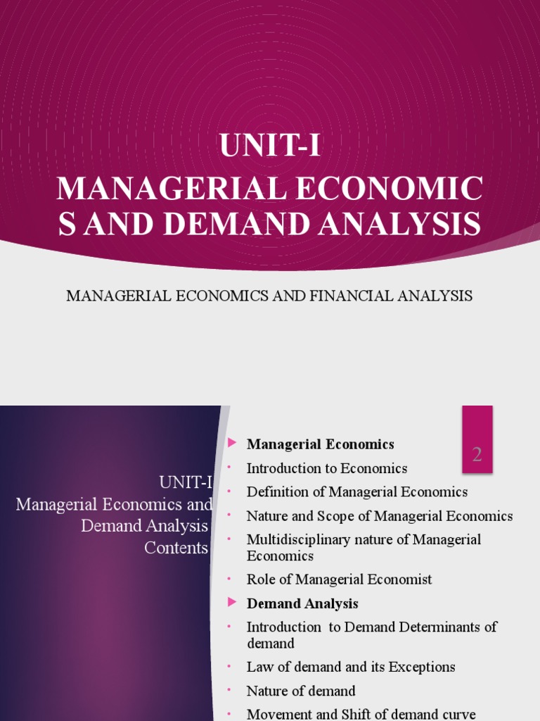 MEFA UNIT-I Part-1 | PDF | Economics | Microeconomics