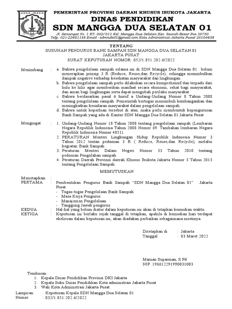 SK Bank Sampah Sekolah | PDF