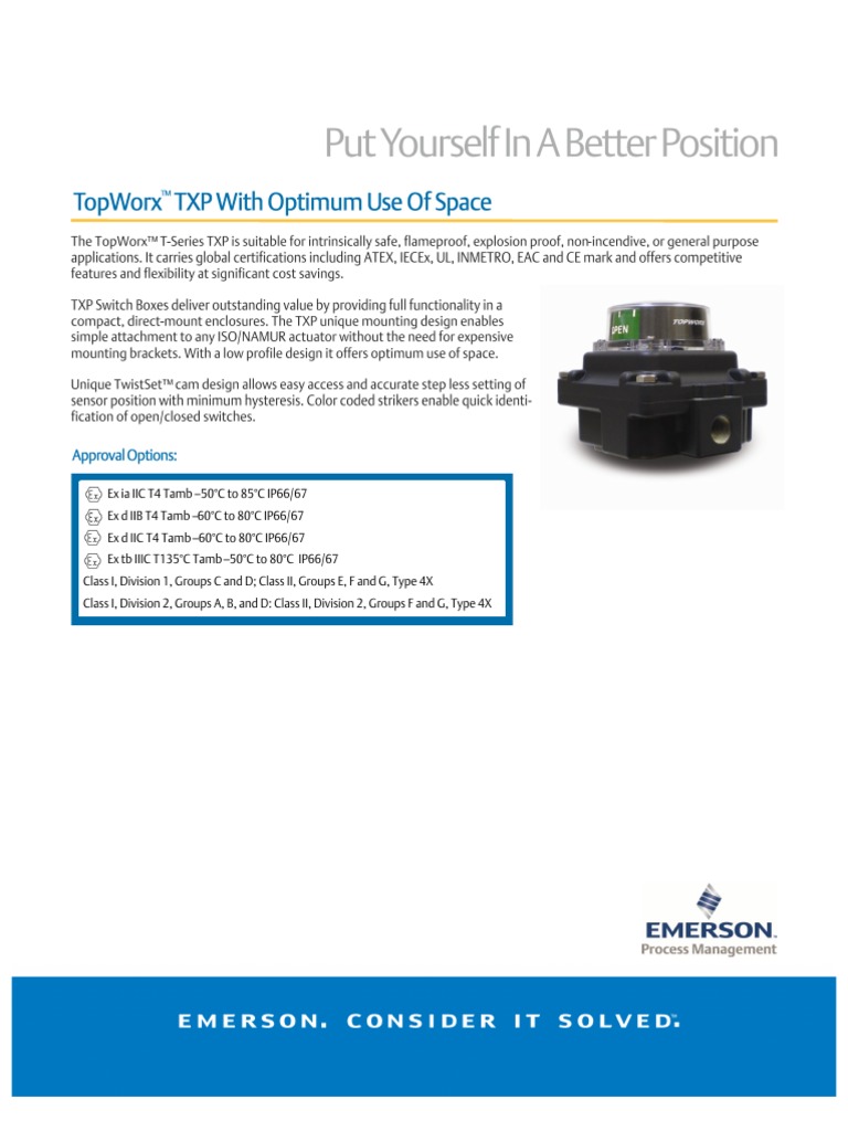 Brochure Topworx TXP Sales Sheet Topworx en 82904 | PDF | Switch | Manufactured Goods