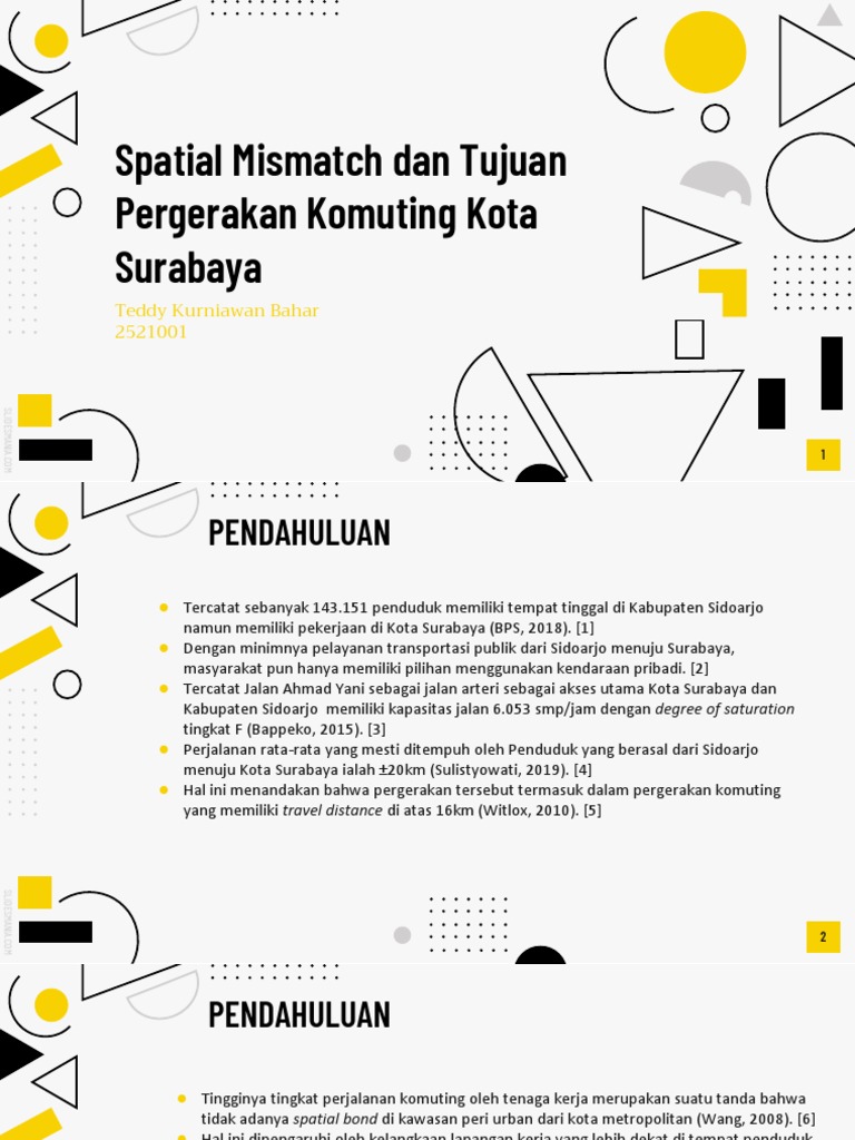 Spatial Mismatch Dan Tujuan Pergerakan Komuting Di Kota Surabaya | PDF