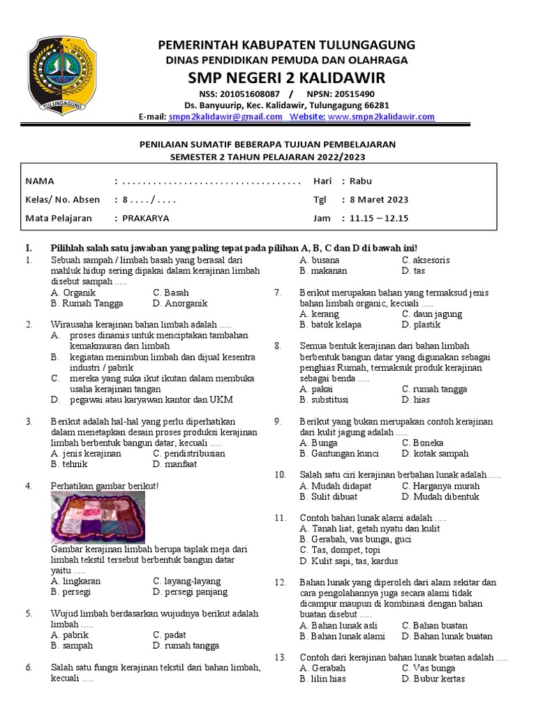 PTS II Prakarya VIII | PDF | Griya & Taman