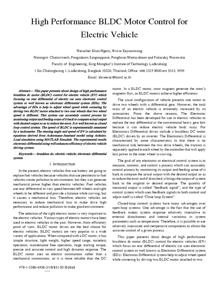 BLDC Motor | PDF | Electric Motor | Control System