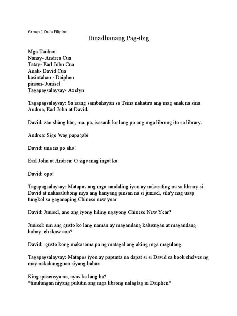 Grade 9 Filipino Dula Script | PDF