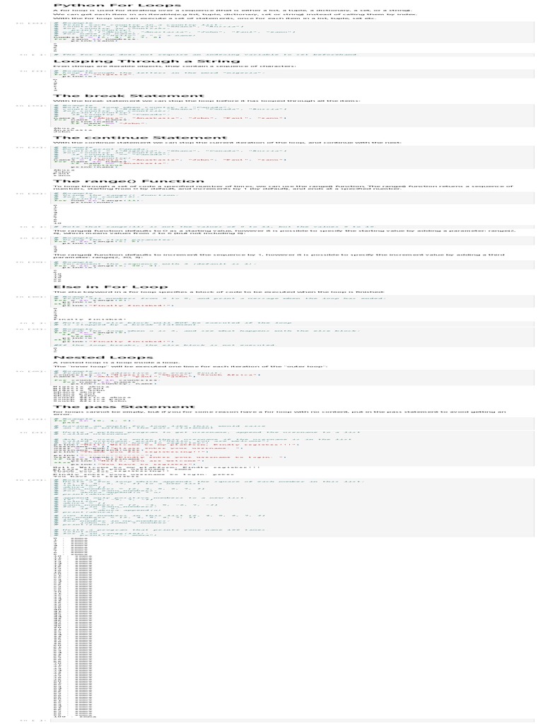 Python For Loops | Download Free PDF | Control Flow | Computer Science