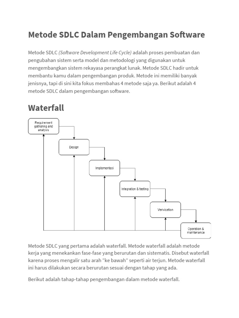Metode SDLC Dalam Pengembangan Software | PDF