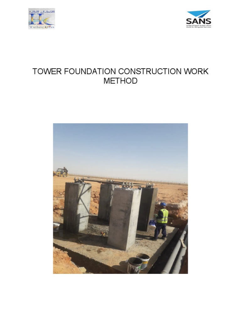 Tower Foundation Construction Work Method | PDF