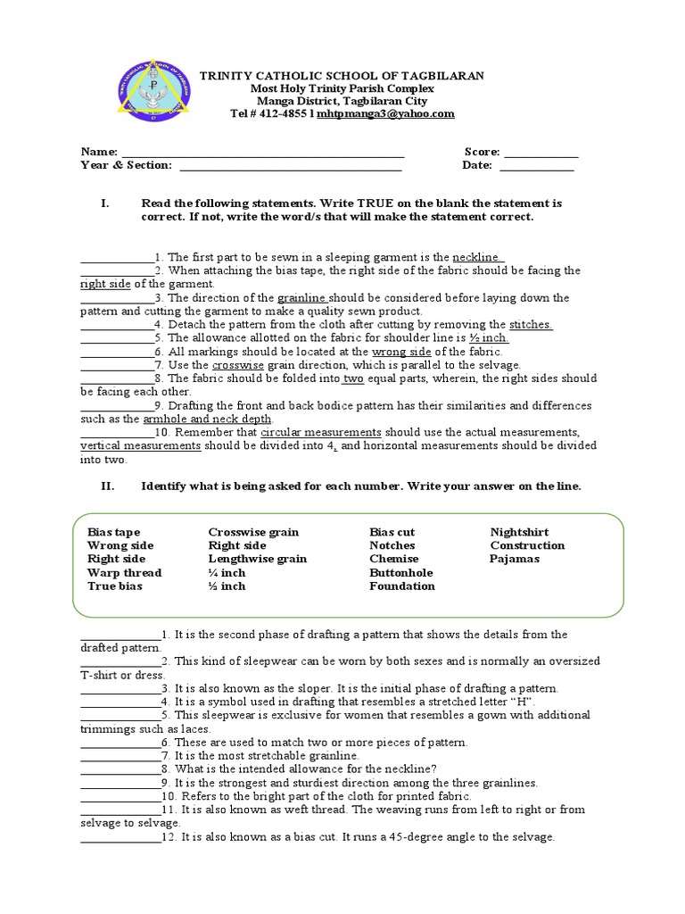 Tle-9 Quiz | Download Free PDF | Mortar (Masonry) | Sewing
