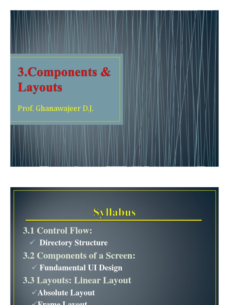 CH3. UI Components & Layouts | PDF | Graphical User Interfaces | User ...
