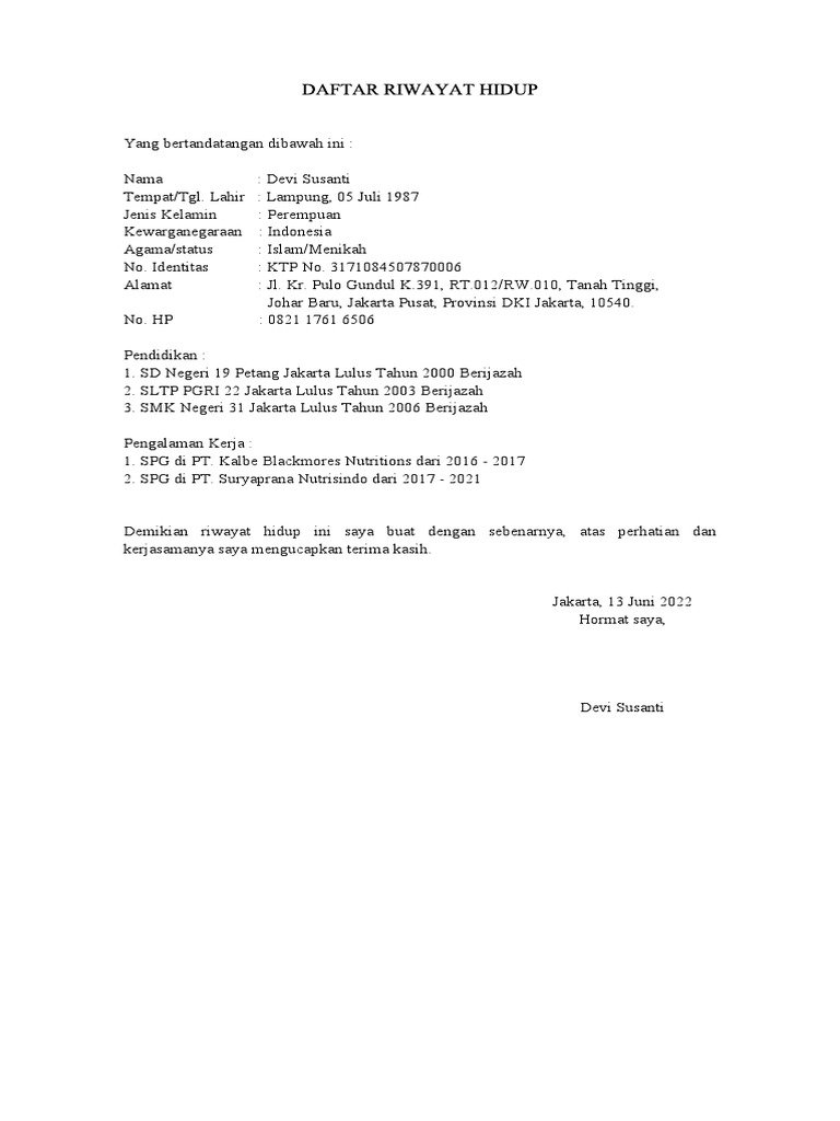 CV Devi Juni2022 | PDF