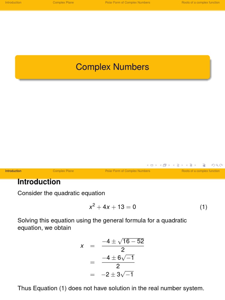Complex Numbers | PDF | Complex Number | Square Root