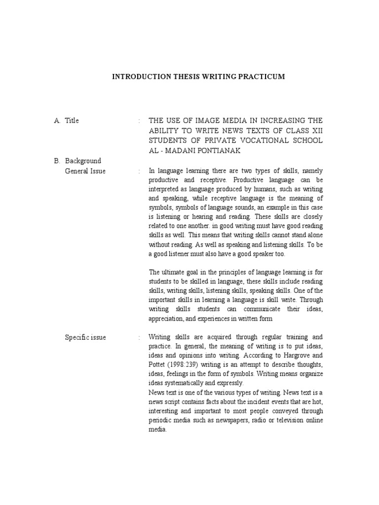 Introduction Thesis Writing | PDF | Qualitative Research | Thought