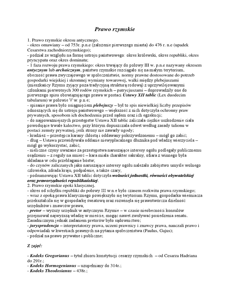 Prawo Rzymskie | PDF