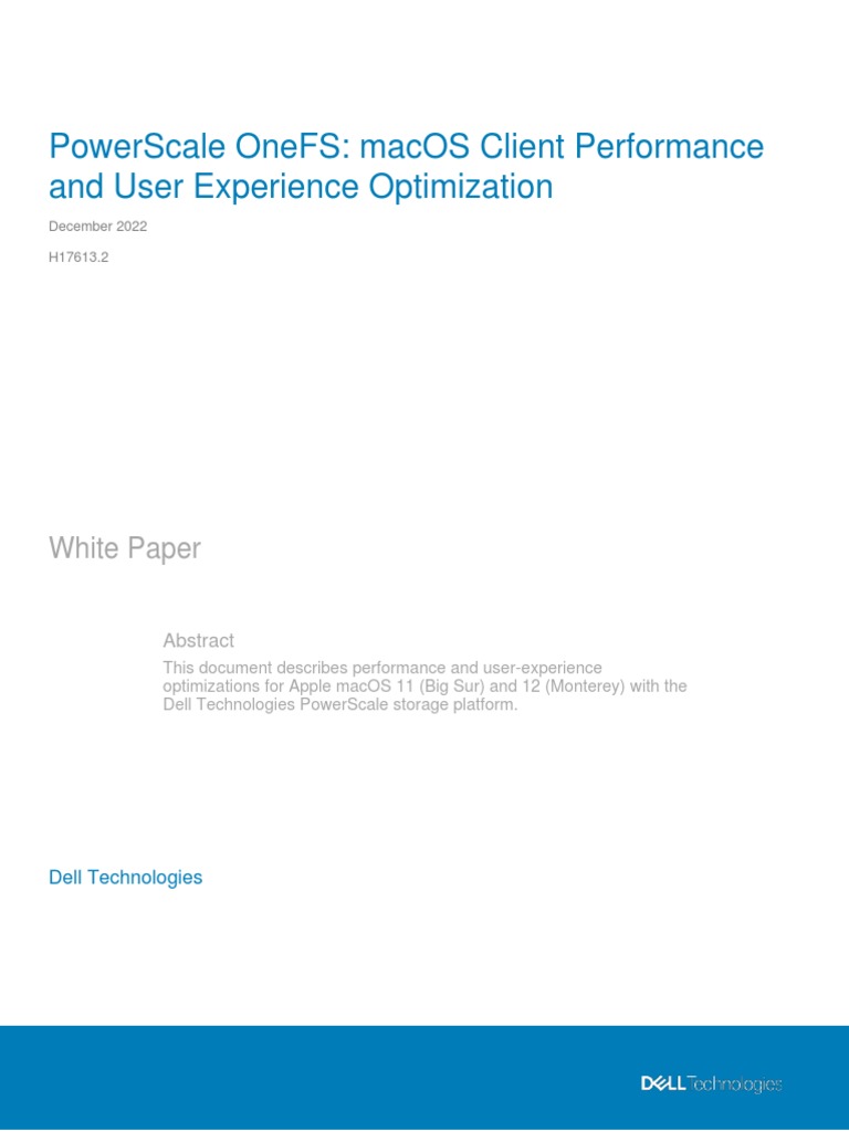 h17613 WP Powerscale Mac Os Performance Optimization | PDF ...