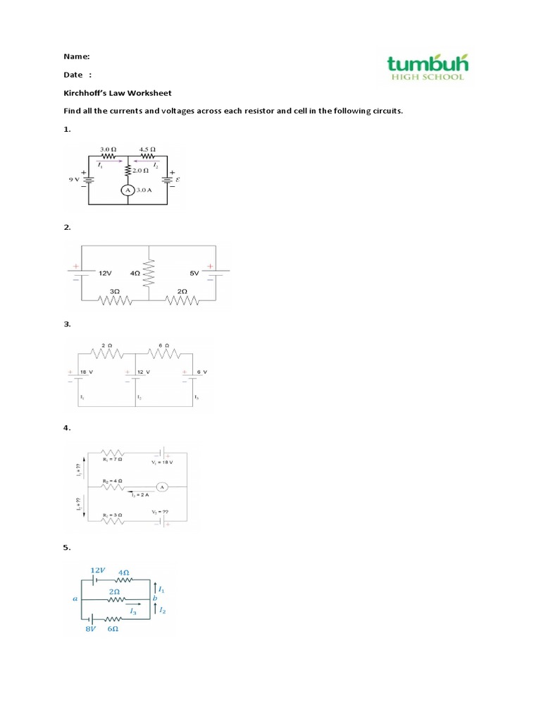 Kirchhoff's Law Practice | PDF