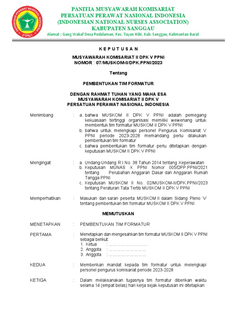 Draft Konsideran Tim Formatur | PDF