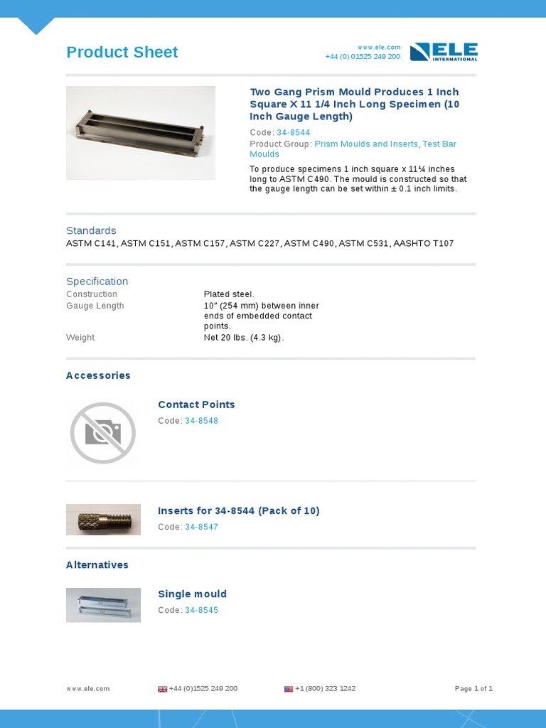 Cement Prism Molds for ASTM Testing | PDF | Computers | Technology ...