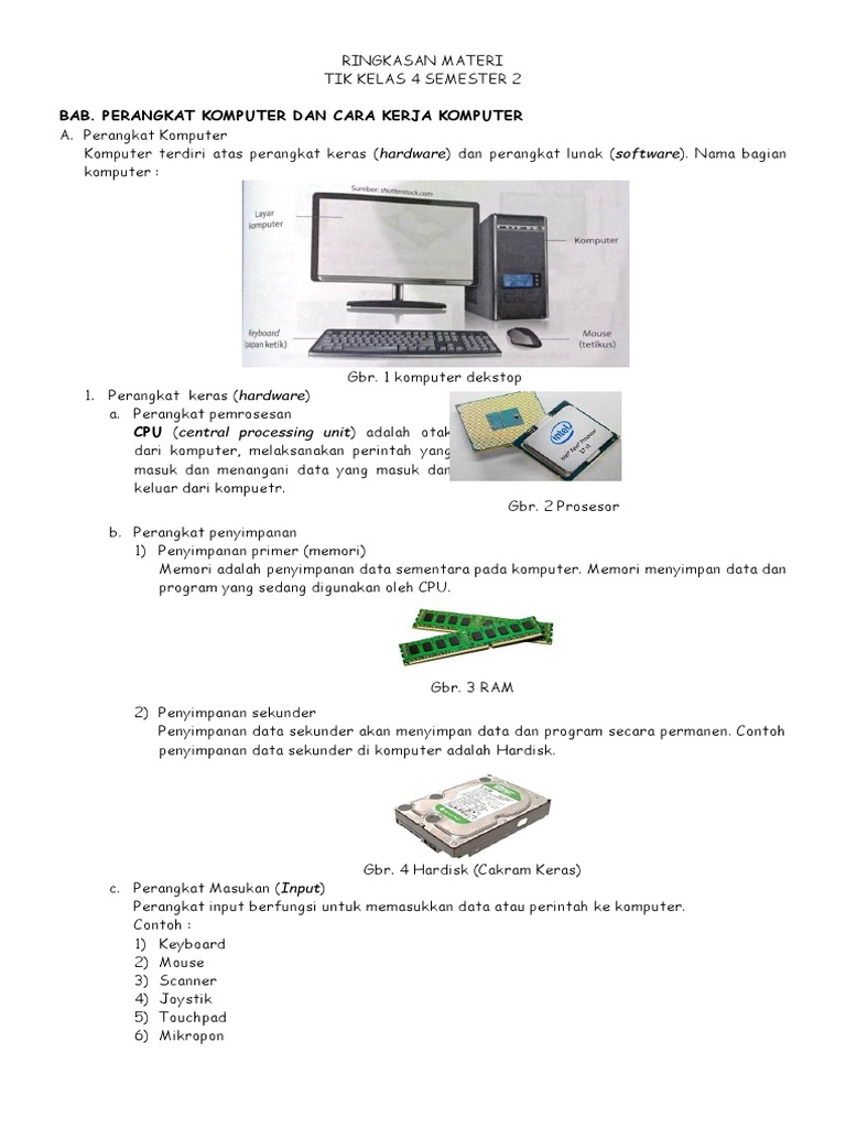 Ringkasan Materi Tik Kelas 4 | PDF