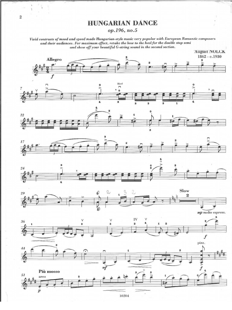Hungarian Dance, Op. 196 No. 5 - Nolck | PDF