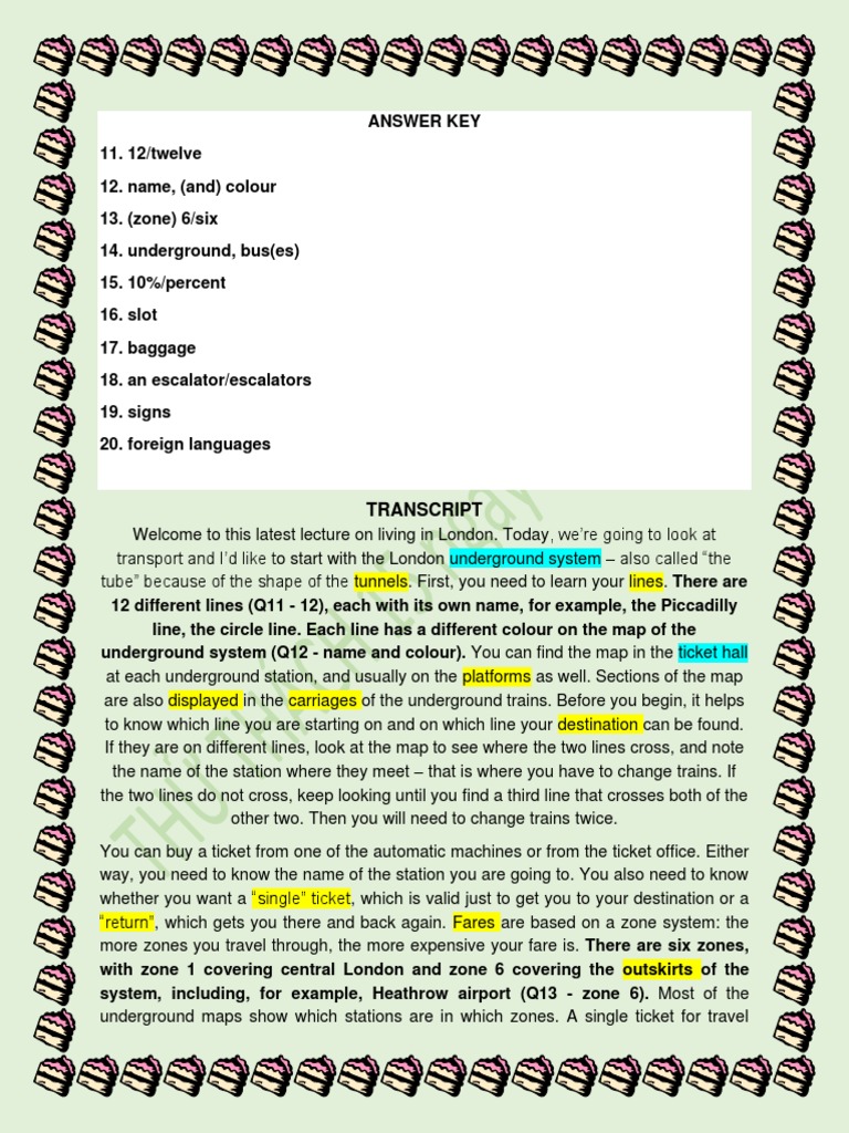 Bài 1 - Listening Day 2 (Answer) | PDF | Ticket (Admission) | Rail Transport