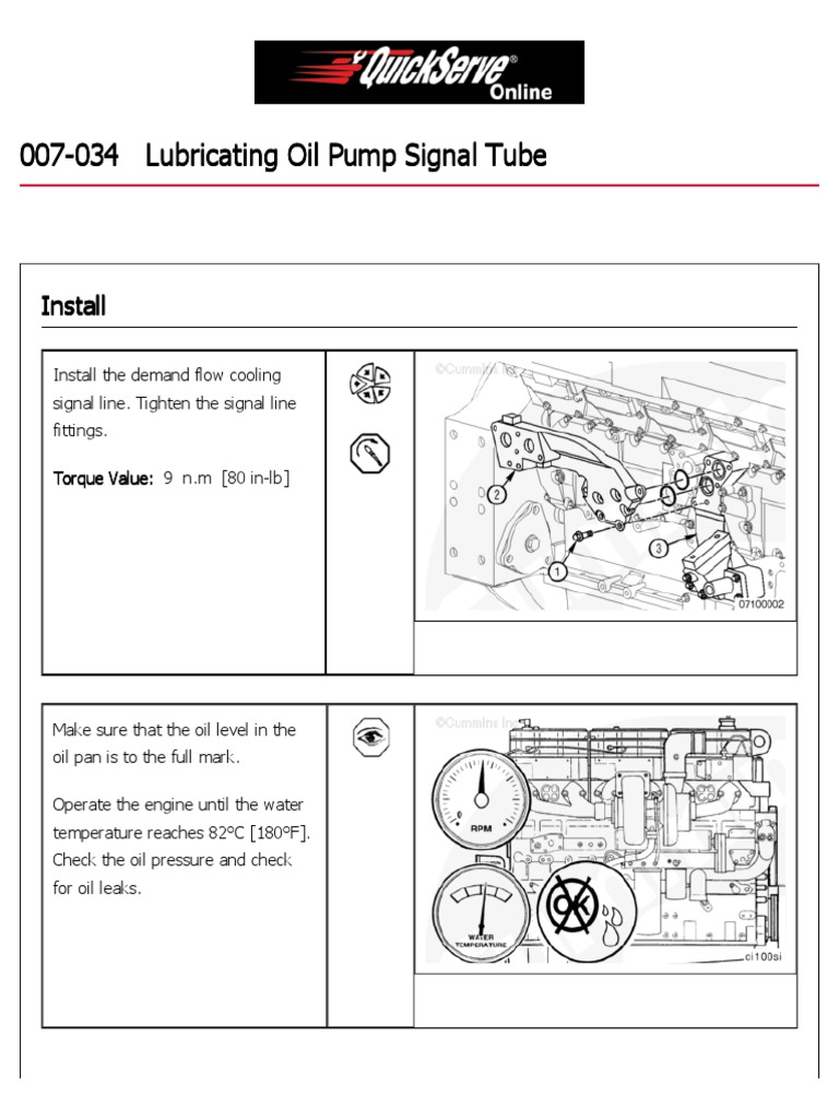007-034 Lubricating Oil Pump Signal Tube | PDF | Technology ...