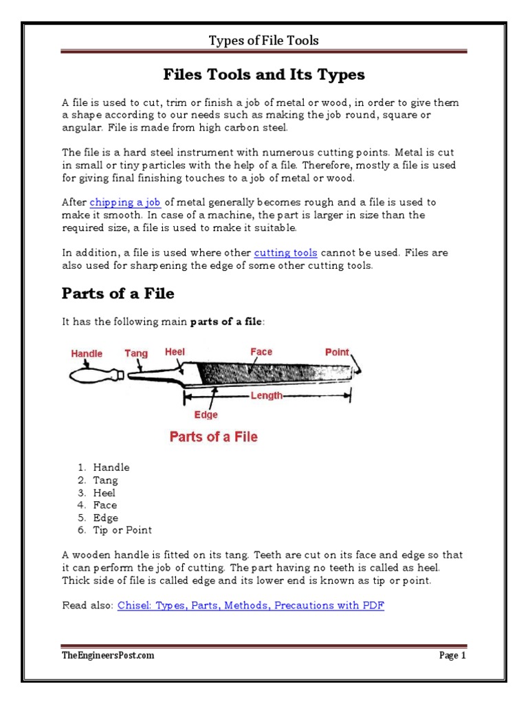 Files Tools and Its Types | Download Free PDF | Tools | Metalworking