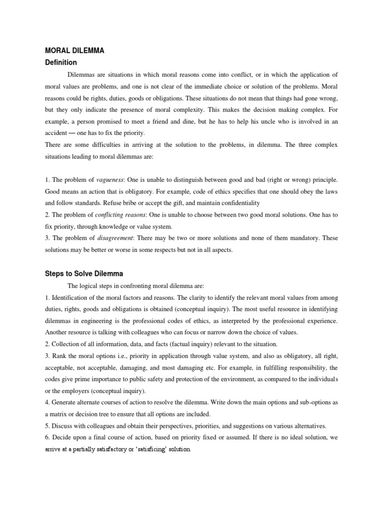 Unit 2 Moral Dilemmas - Moral Autonomy | PDF | Autonomy | Morality