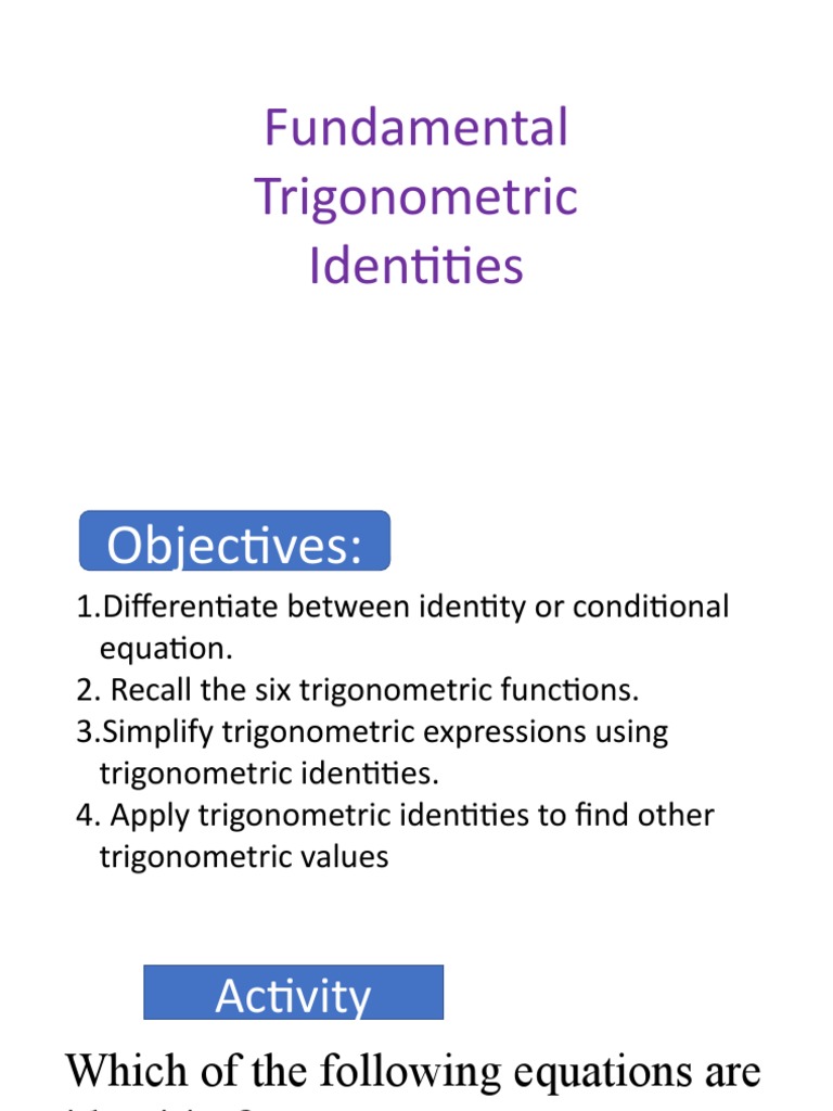 Trigonometric Identities Explained | PDF | Equations | Trigonometric ...