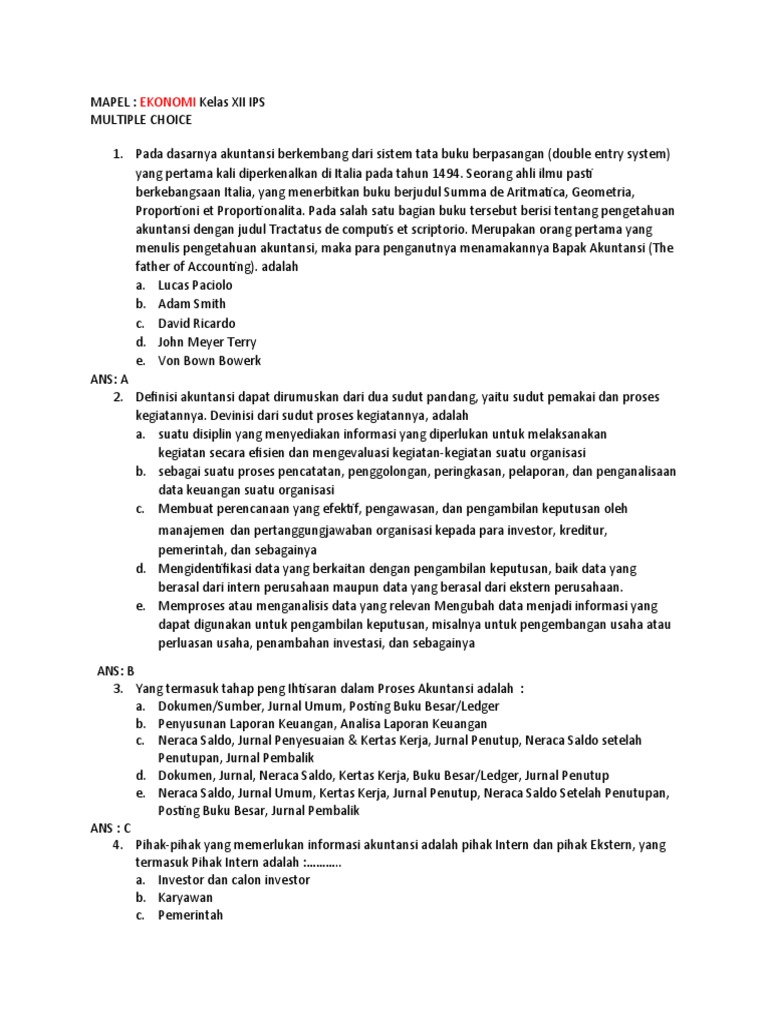 Soal UTS Ekonomi | PDF