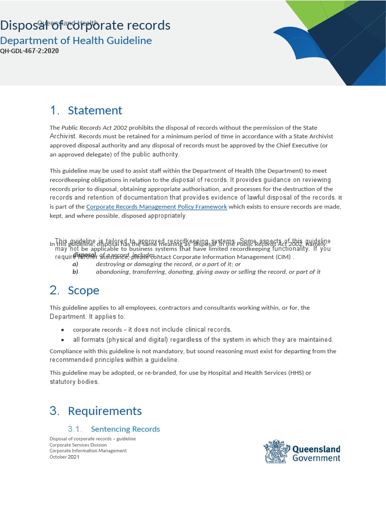 Disposal of Corporate Records | PDF | Records Management | Information ...