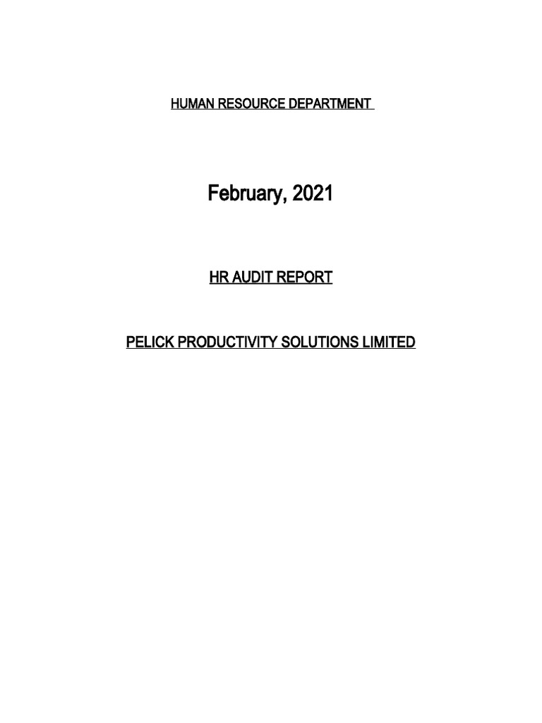 HR Audit Report 2020 | PDF | Performance Appraisal | Employment