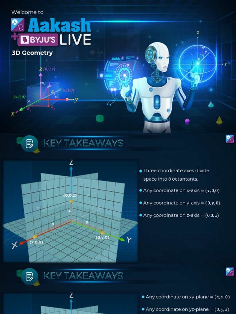 3d Geometry Pdf Cartesian Coordinate System Mathematical Objects