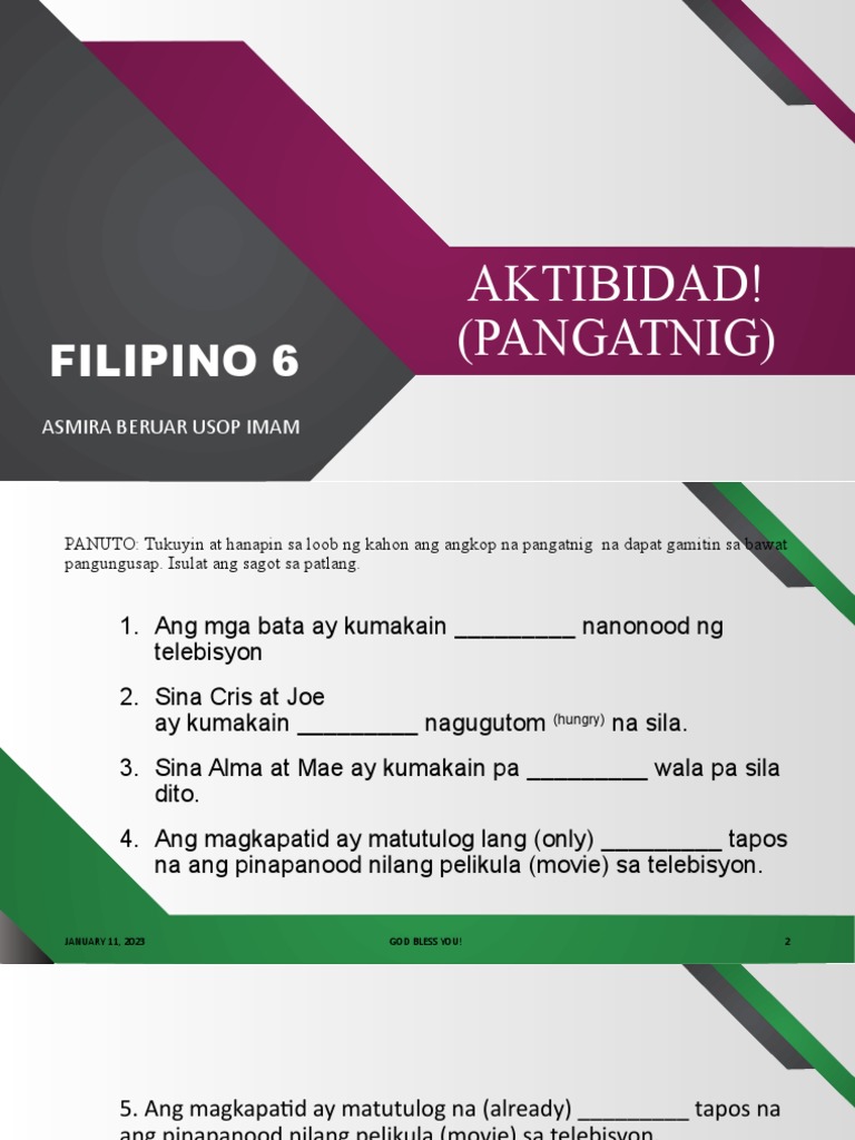 Aktibidad (Pangatnig) | PDF