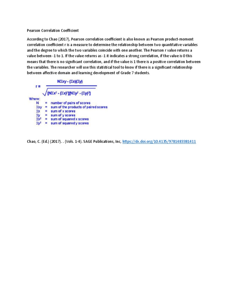 Pearson Correlation Coefficient | PDF