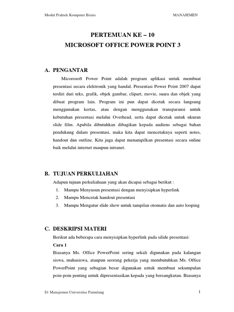 PERTEMUAN KE-10 - Power Point3 | PDF