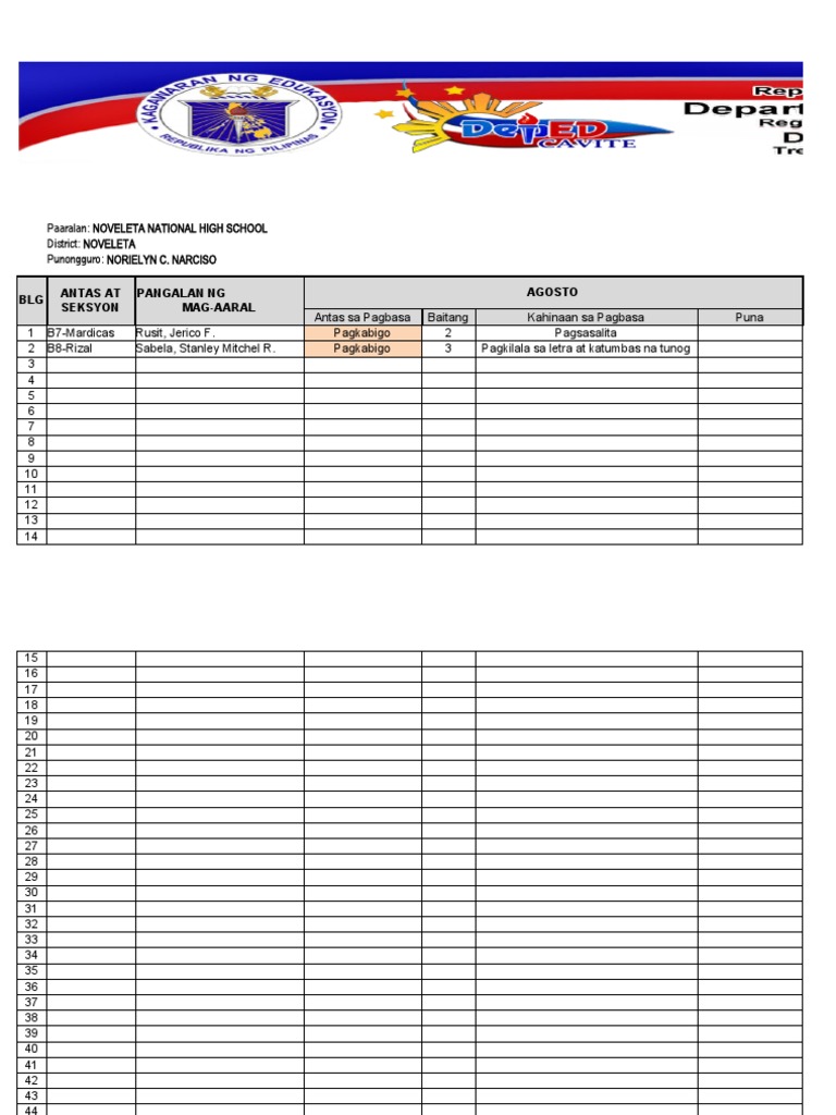 Form 4 Tracking Bantay Basa | PDF