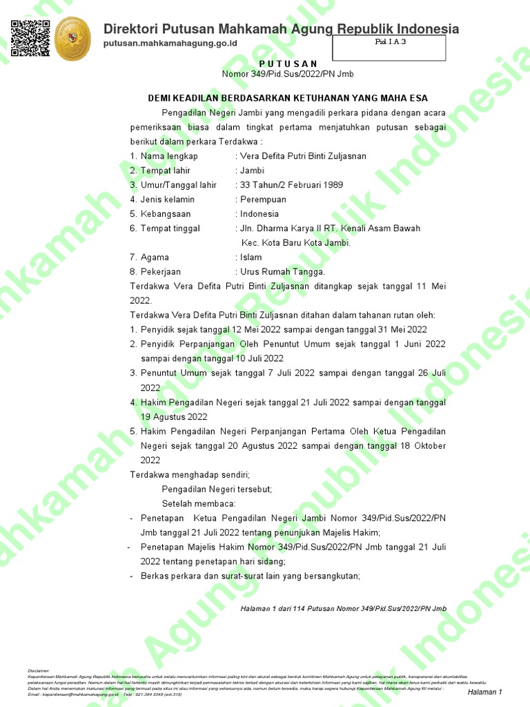 Putusan 349 Pid - Sus 2022 PN JMB 20221119103254 | PDF