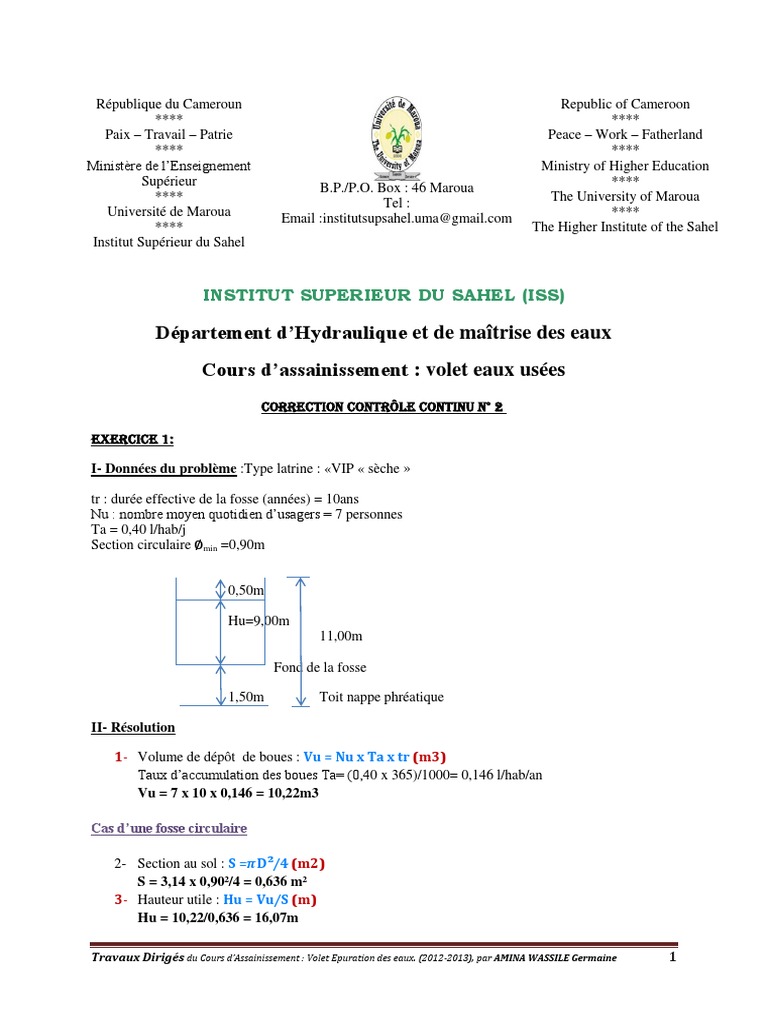 Correction CC2 | PDF | Fosse septique | Eau