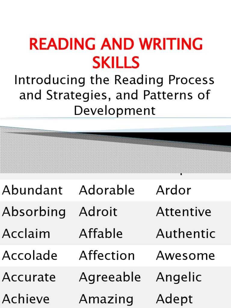 Reading and Writing Skills Lesson 1 January 16 2023 | PDF | Narration ...