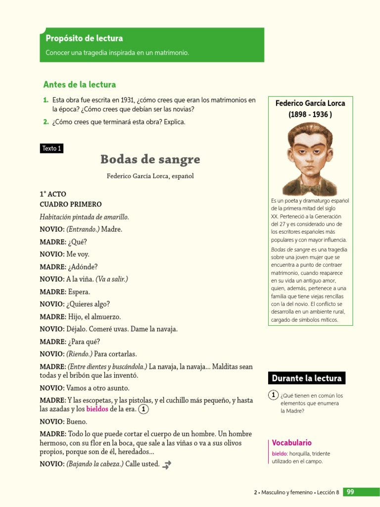 Actividad Bodas de Sangre | PDF