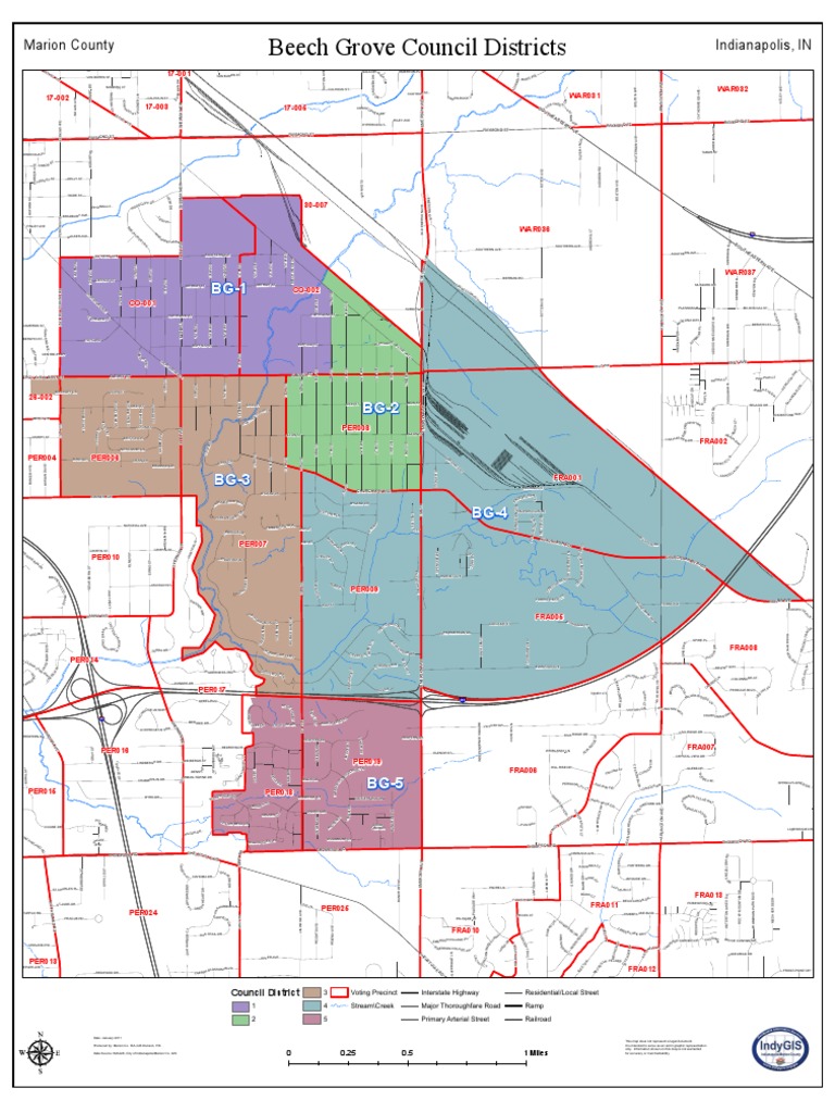 Beech Grove Council District Map | PDF | Streets And Roads ...