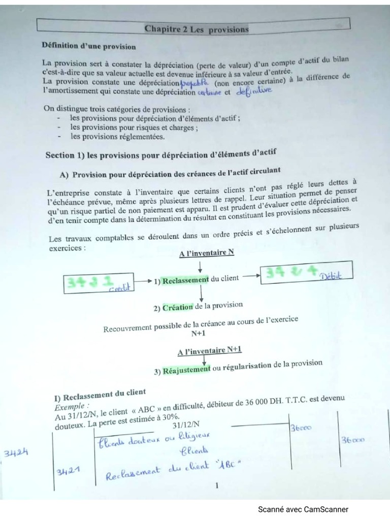 Cours Provisions | PDF