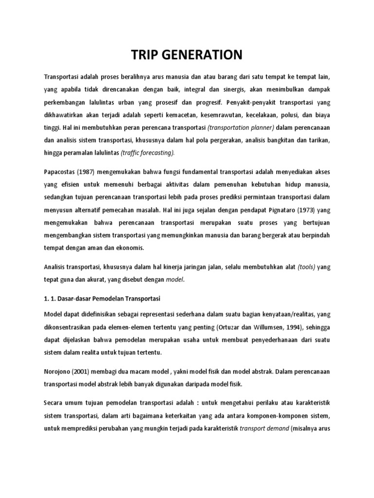 1 Trip Generation | PDF