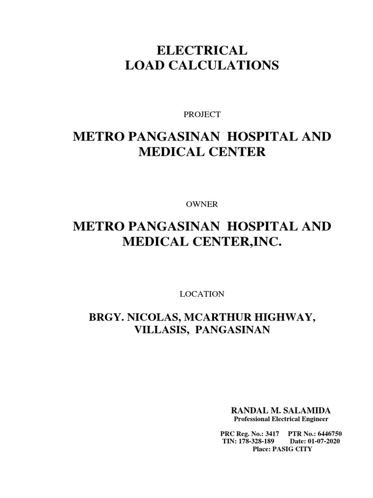 MPHMC - Electrical Load Calculations | PDF | Mains Electricity ...