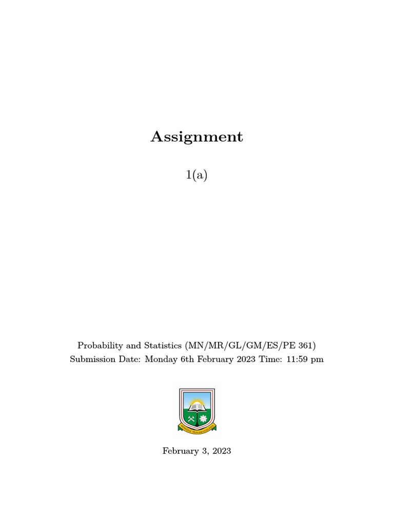 Prob and Stats Asssignmrent I | PDF | Mean | Median