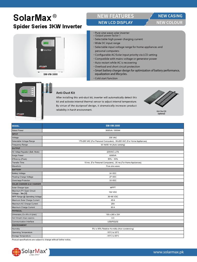 SolarMax Spider Series 3KW | PDF | Science & Mathematics | Technology ...