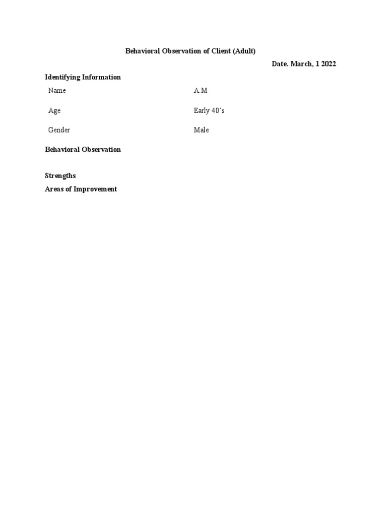 Behavioral Observation of Client Layout | PDF