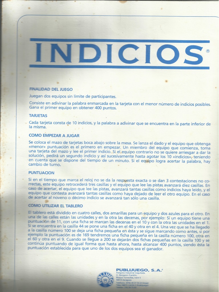 Instrucciones Indicios Cefa | PDF