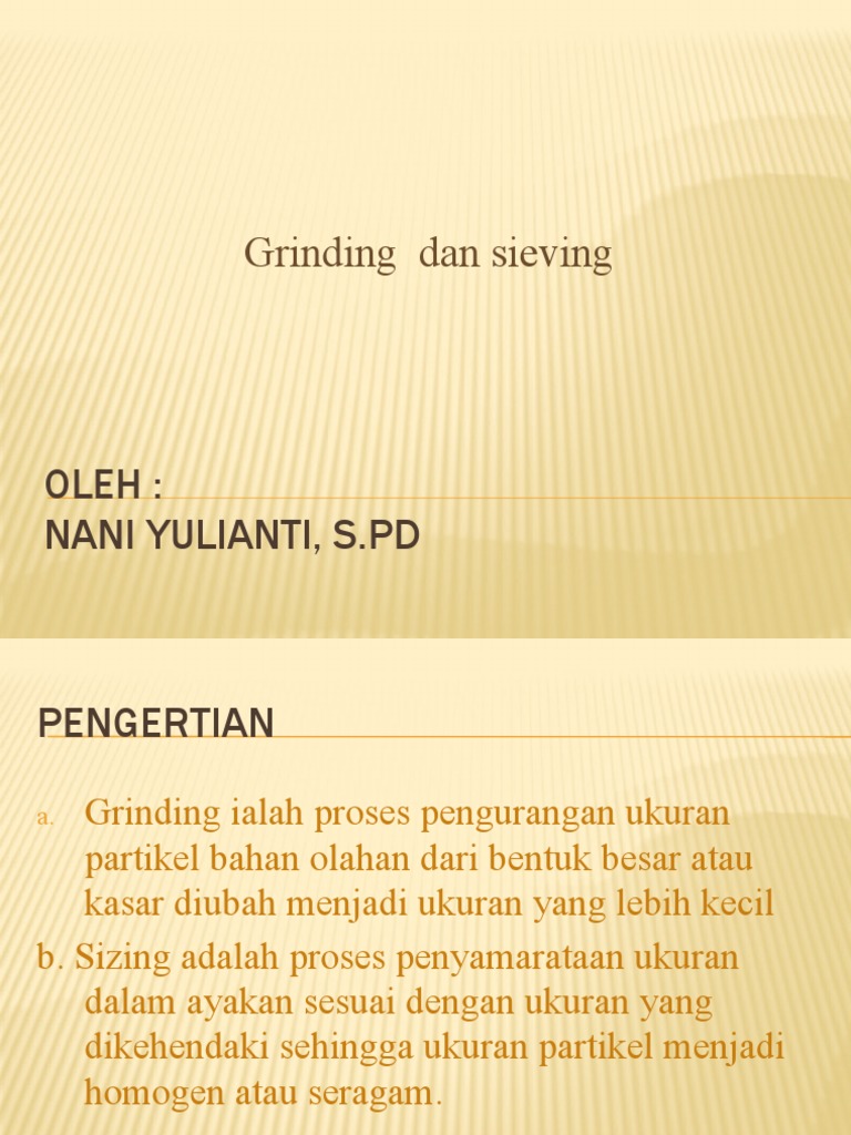 Grinding Sieving | PDF